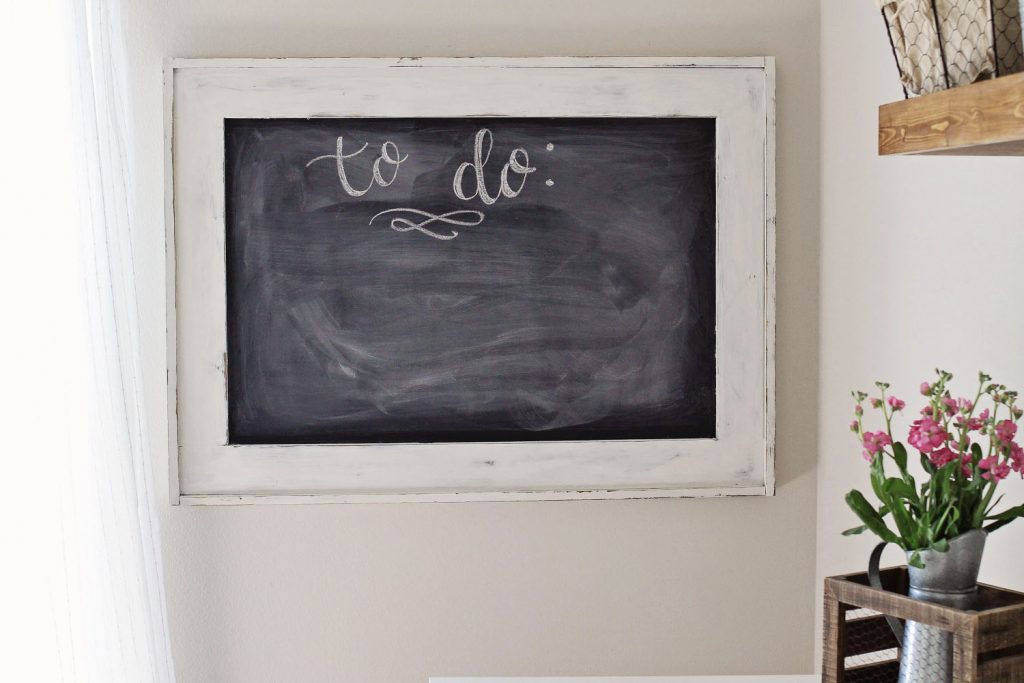 Office Chalkboard Makeover with Milk Paint - Angela Marie Made