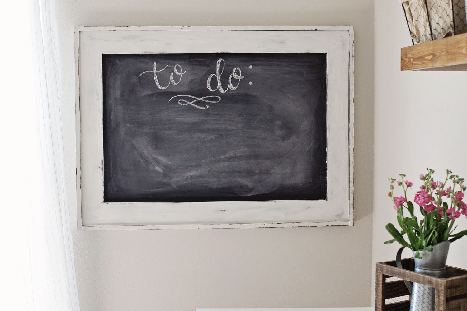 Office Chalkboard Makeover with Milk Paint - Angela Marie Made