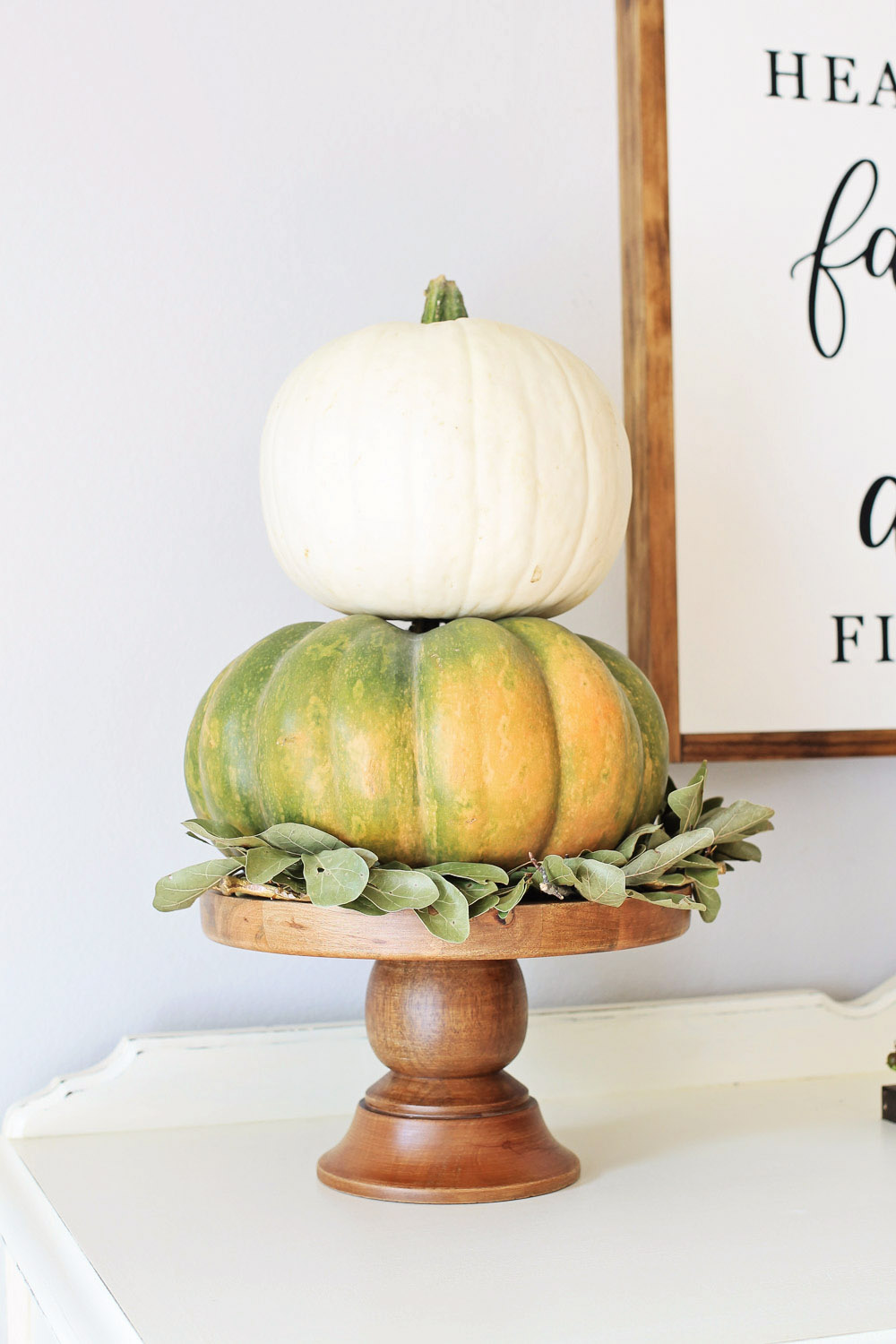 Fall Dining Room Sideboard Decor - Angela Marie Made