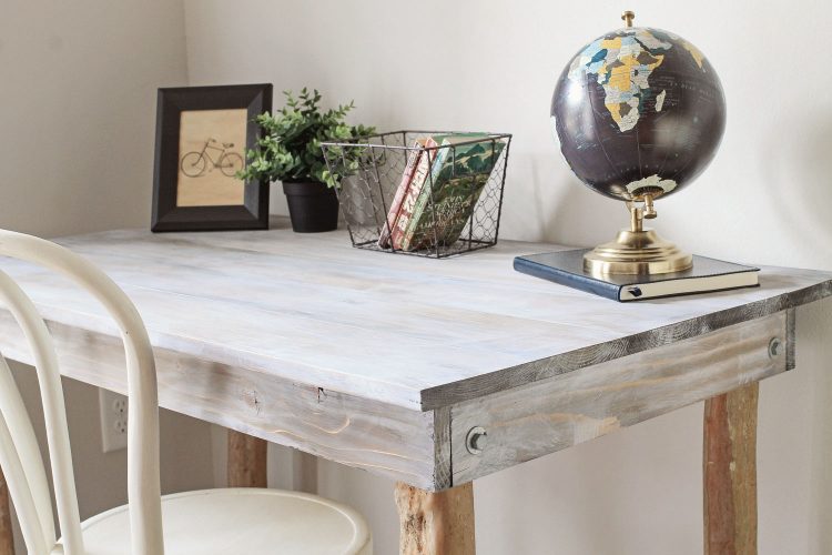 Rustic Tree Branch Desk DIY - Angela Marie Made