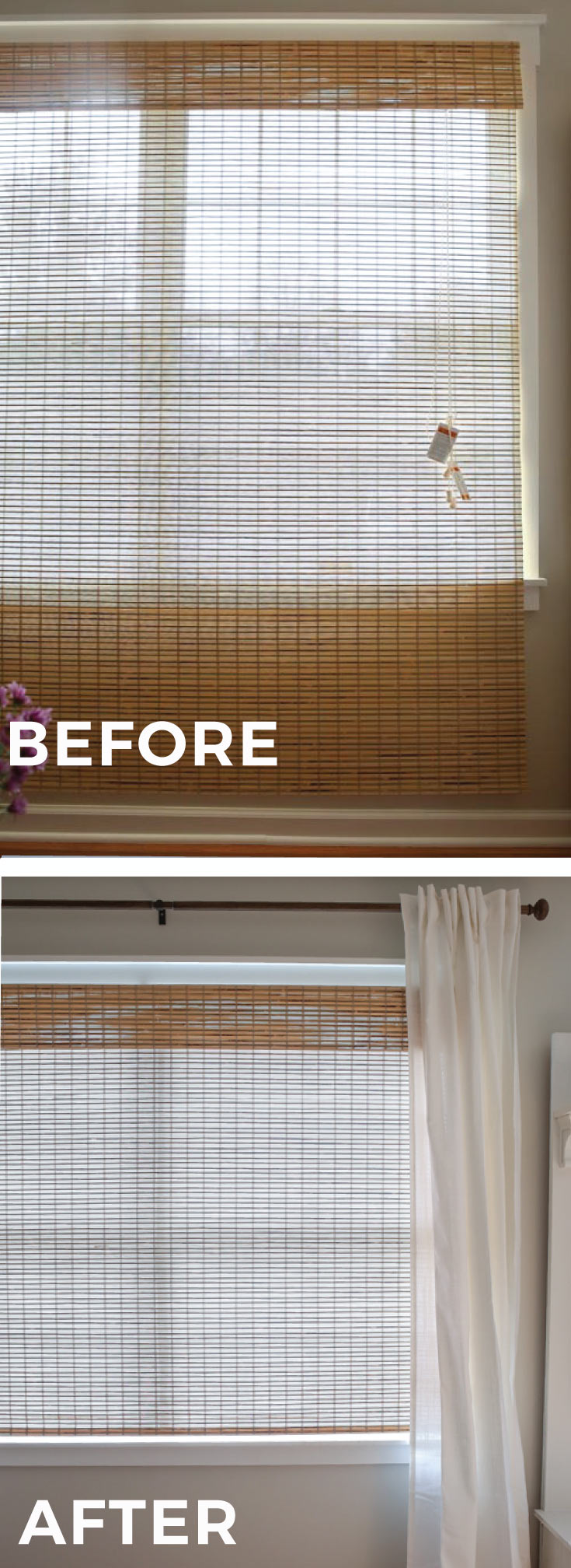 Bamboo Blinds: How to Trim to Size and Add a Privacy Liner - Angela ...