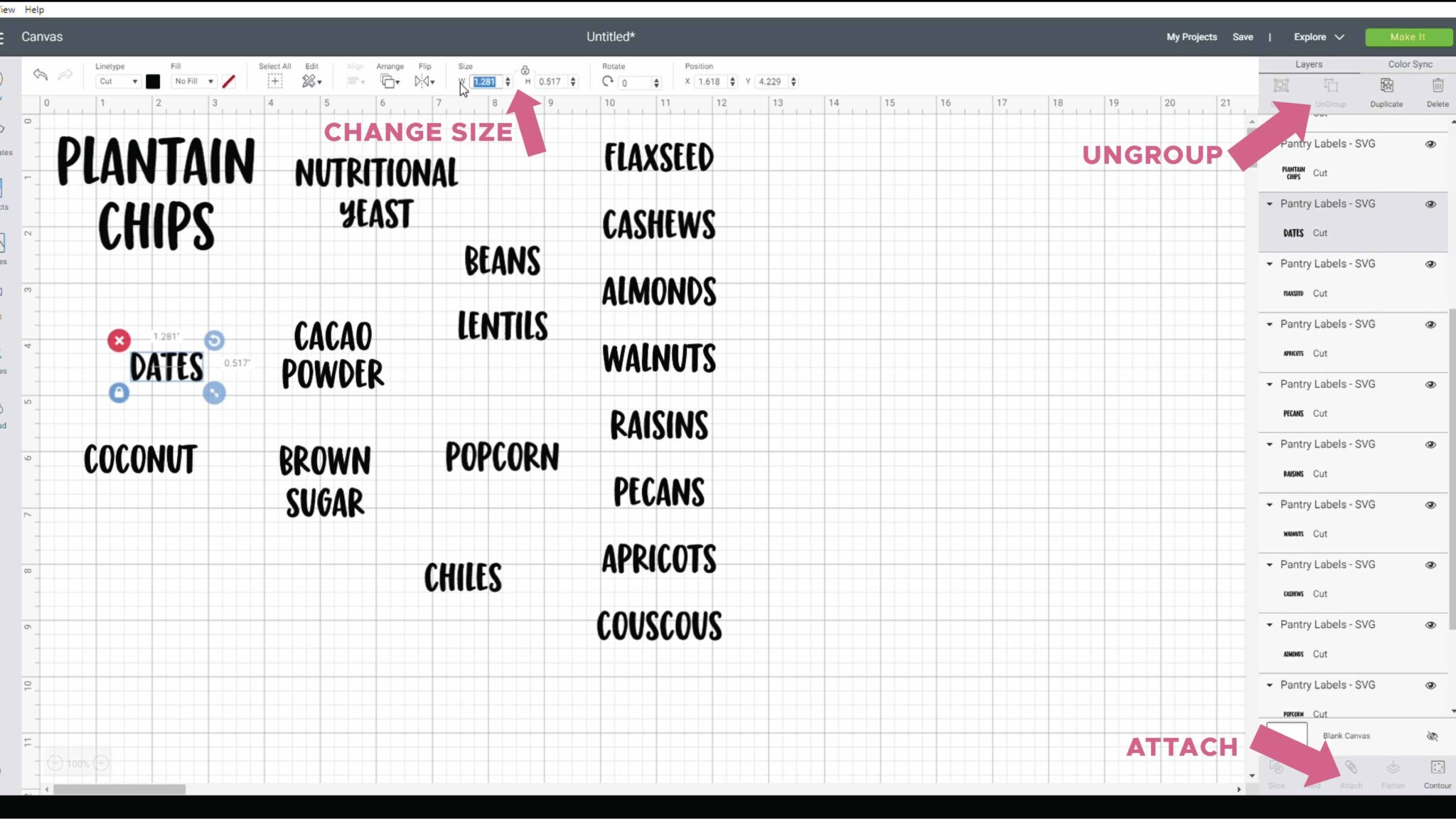 How to Make Pantry Labels with Cricut & Free SVG File - Angela Marie Made