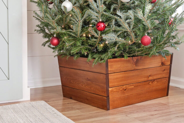 Easy Wood Christmas Tree Collar DIY - Angela Marie Made
