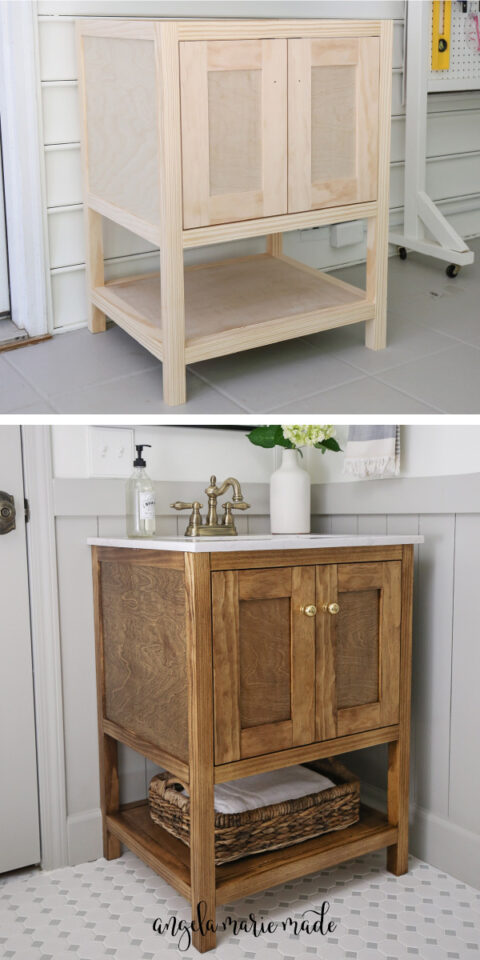 How to Build a DIY Bathroom Vanity - Angela Marie Made