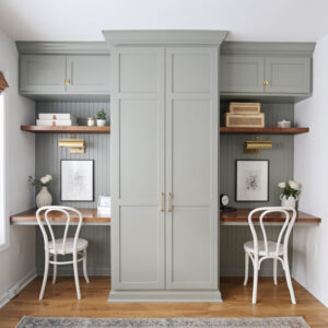 How to Build an Easy DIY Built in Computer Desk - Angela Marie Made