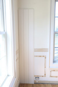 DIY Vertical Shiplap Half Wall with Real Shiplap - Angela Marie Made