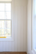 DIY Vertical Shiplap Half Wall with Real Shiplap - Angela Marie Made