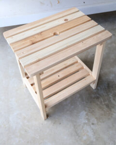 How to Make an Easy DIY Umbrella Stand Side Table - Angela Marie Made