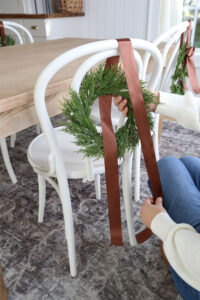 DIY Christmas Chair Wreath and Centerpiece - Angela Marie Made