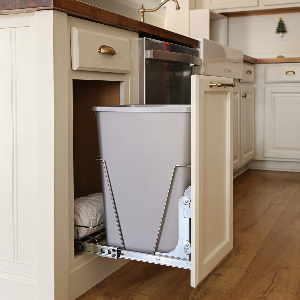 DIY Trash Can Cabinet Pull Out - Angela Marie Made