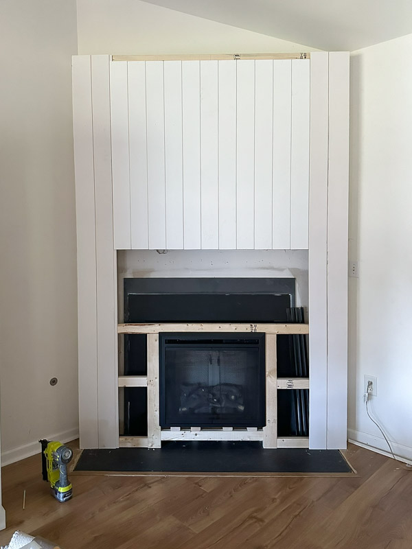 DIY Shiplap Fireplace - Angela Marie Made