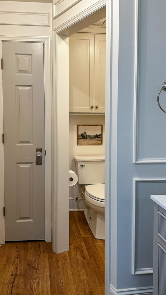 Over the Toilet Cabinet Storage in our Bathroom Water Closet - Angela ...